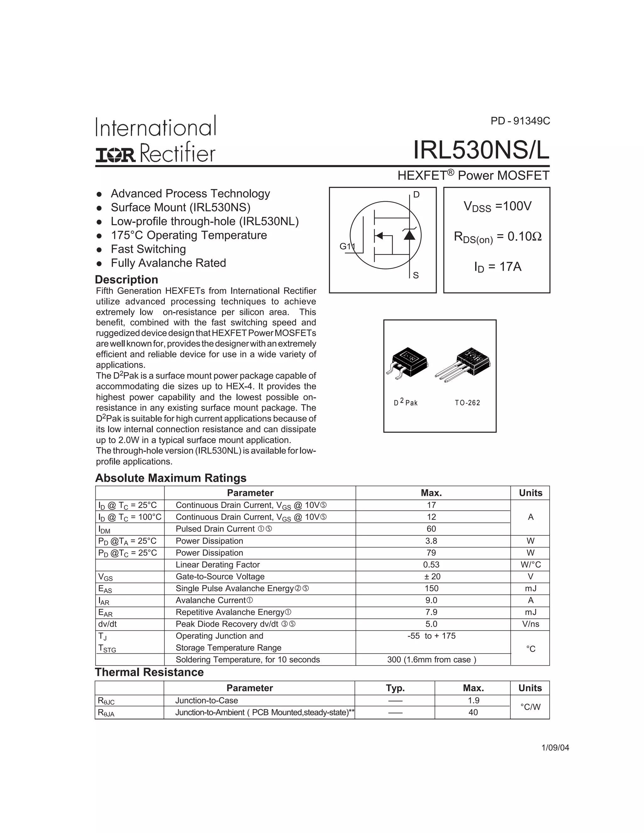 Original Mosfet IRL530N 530 100V 17A TO-220 New | PDF