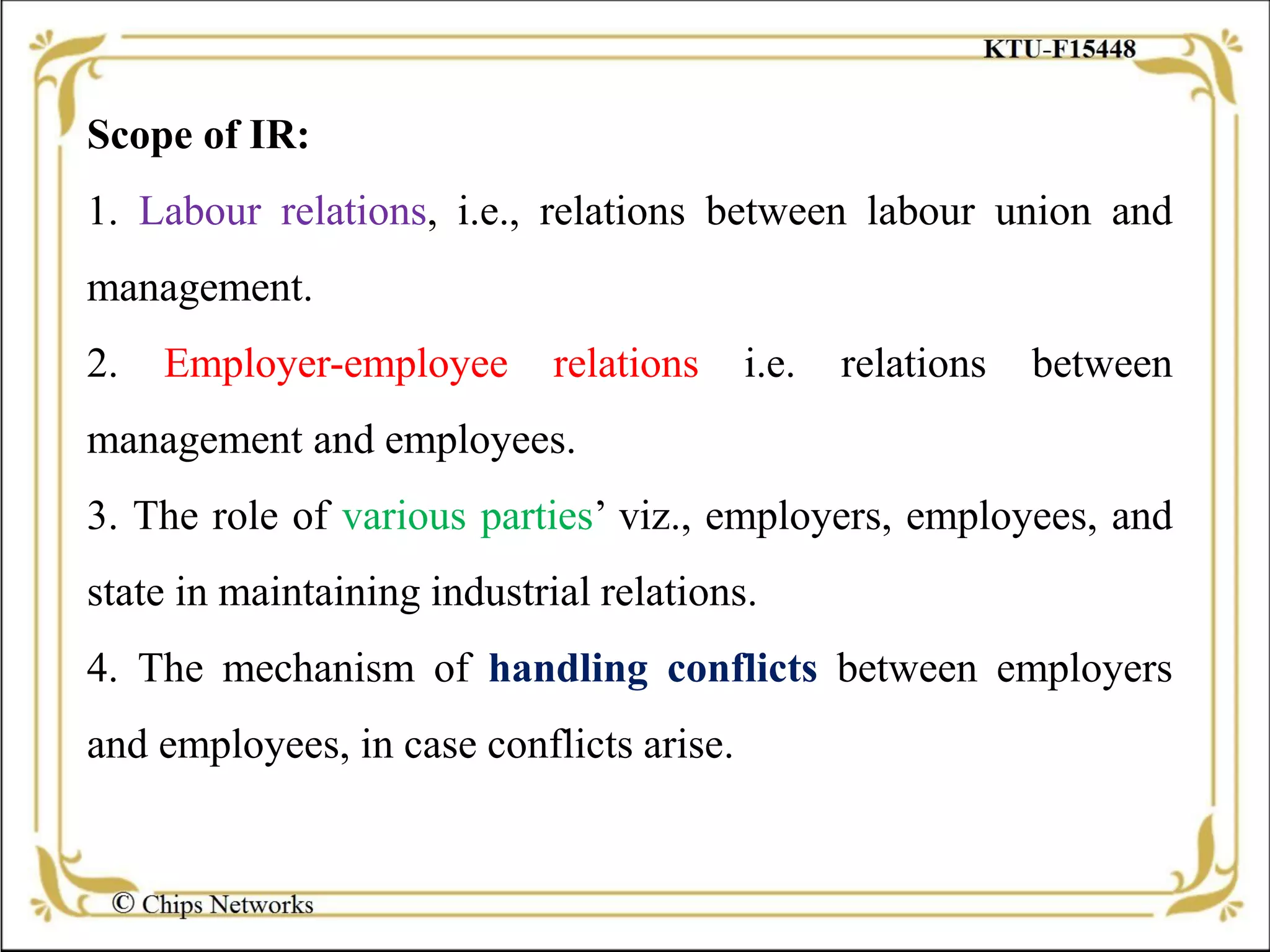 Industrial Relations & Labour laws unit 1 | PDF