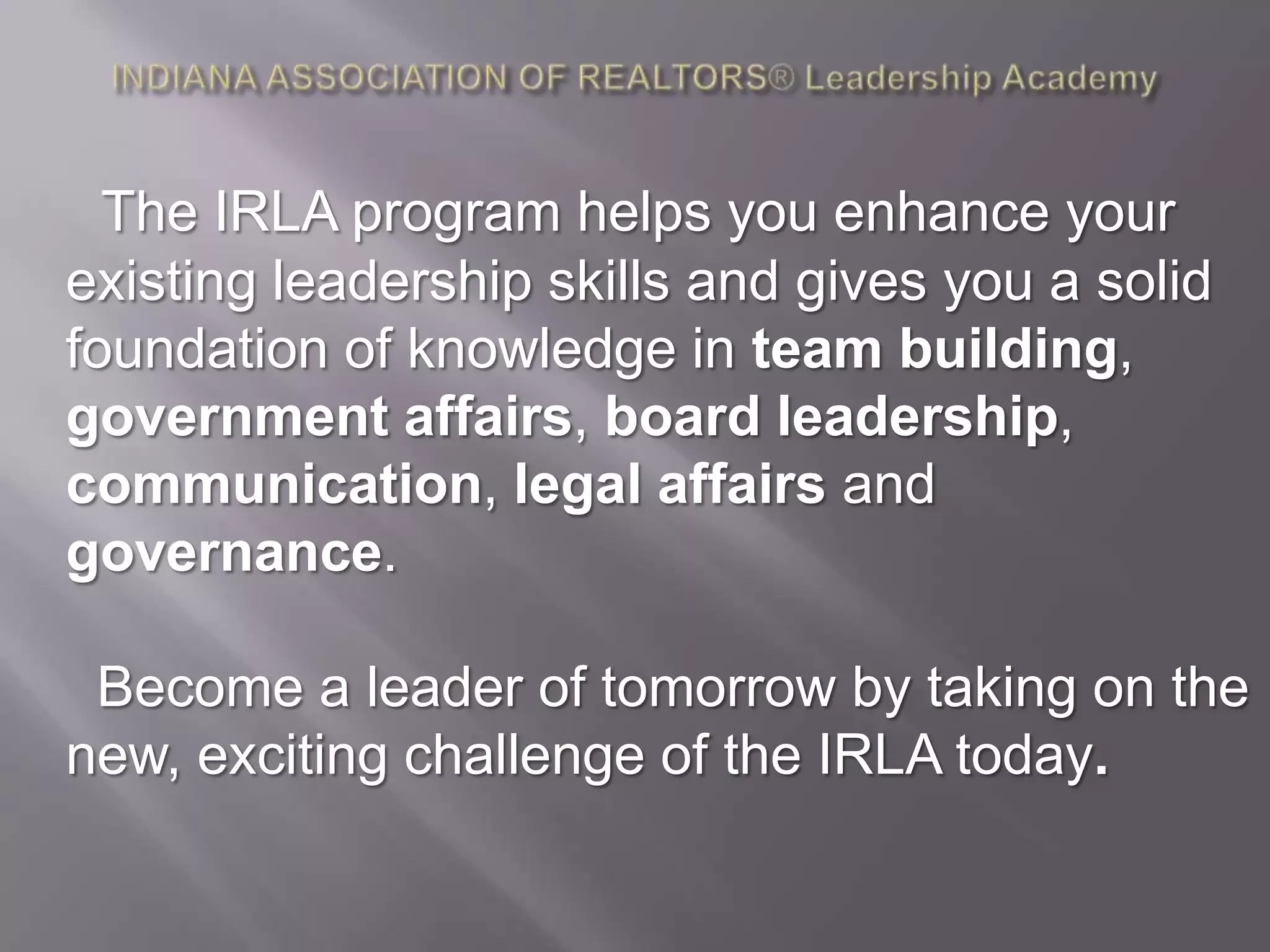 Irla power point slideshowview | PPT