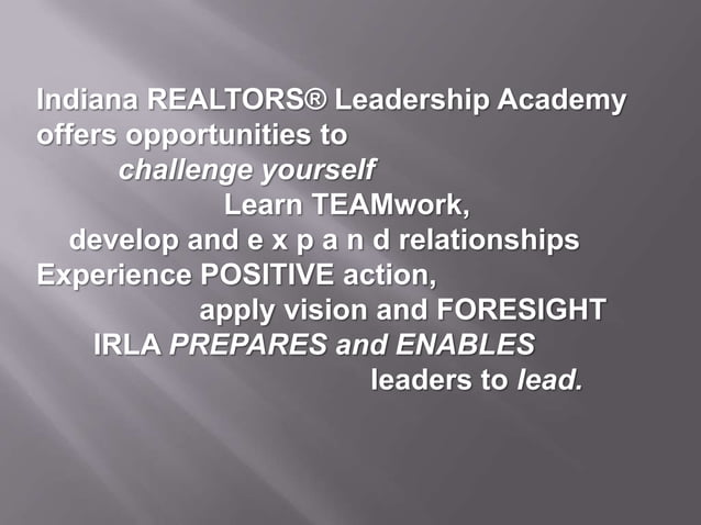 Irla power point slideshowview | PPT