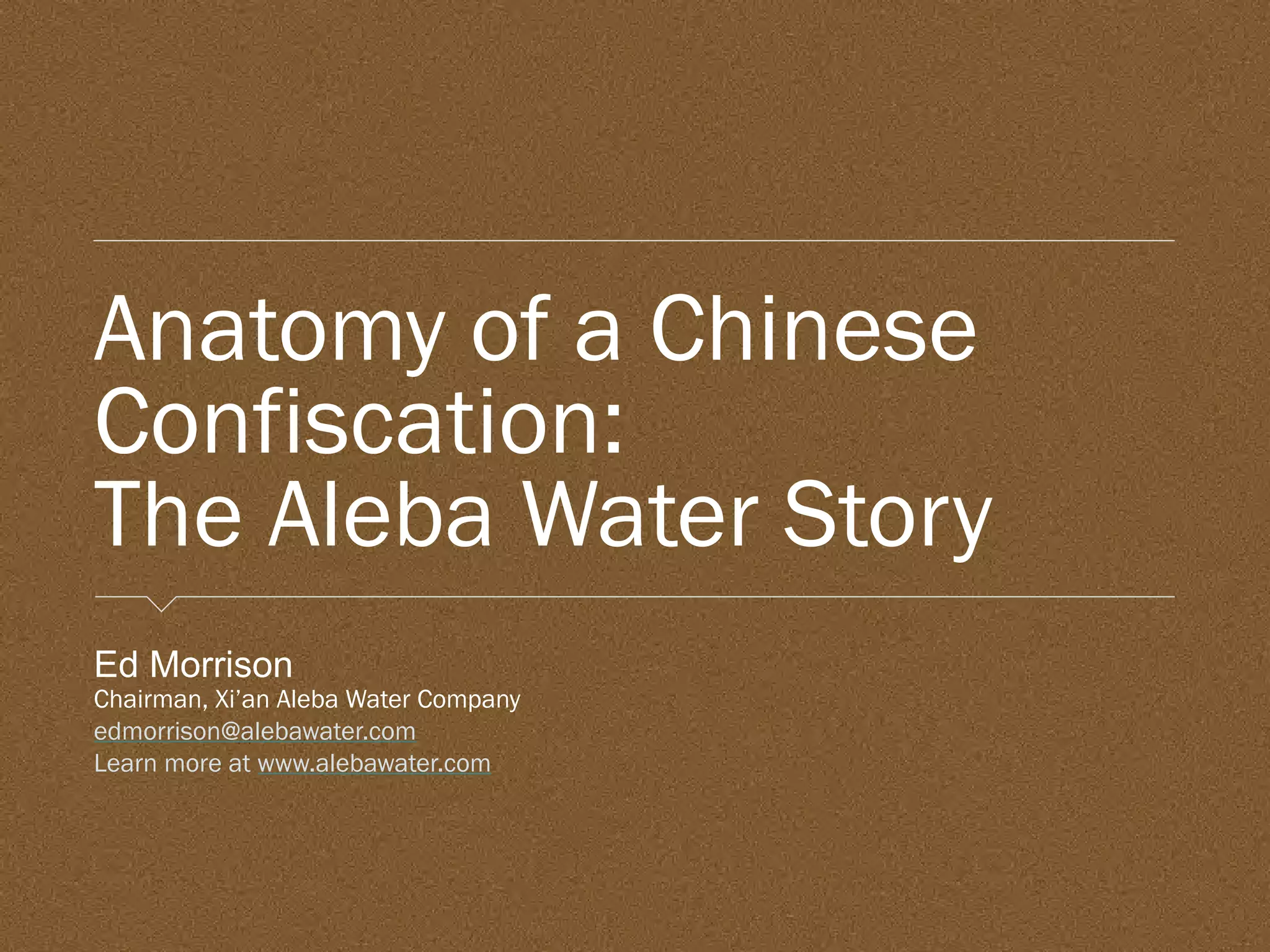 The Aleba Water Confiscation | PPT