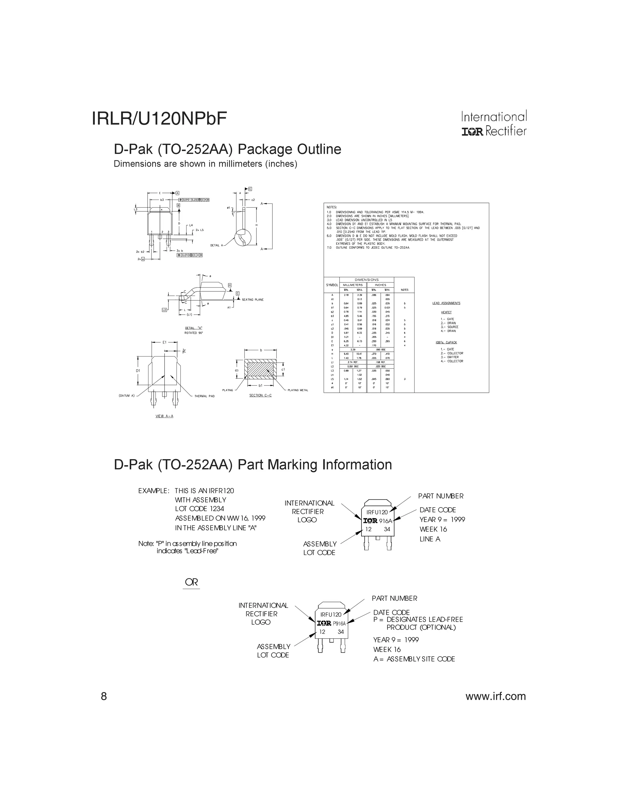 Original N - Channel Mosfet IRLR120NTRPBF LR120 LR120N 100V TO-252 New ...