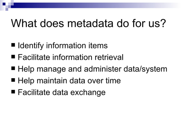 New Directions in Metadata | PPT | Databases | Computer Software and ...