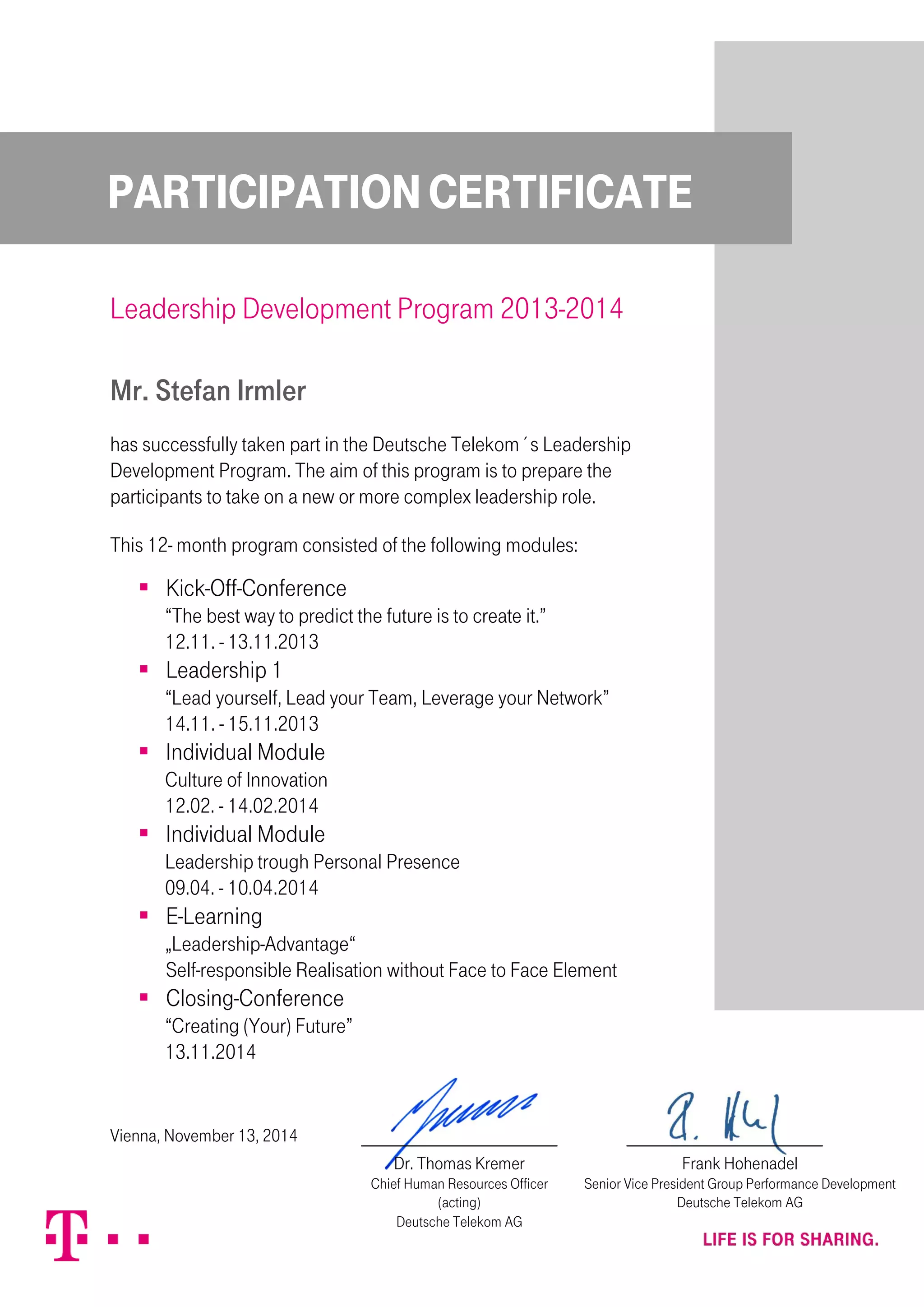 Leadership Development Program of DT | PDF