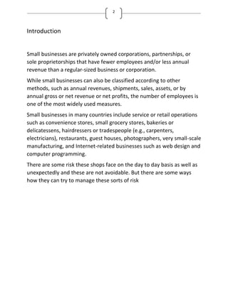 Insurance Need for small shop | PDF | Small and Medium-sized Business ...