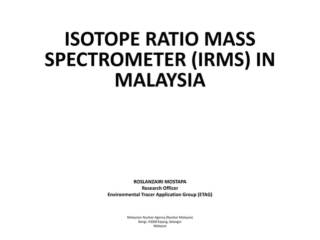 Irms (introduction) | PPTX | Chemistry | Science
