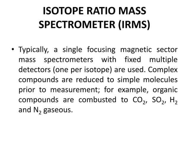 Irms (introduction) | PPTX | Chemistry | Science