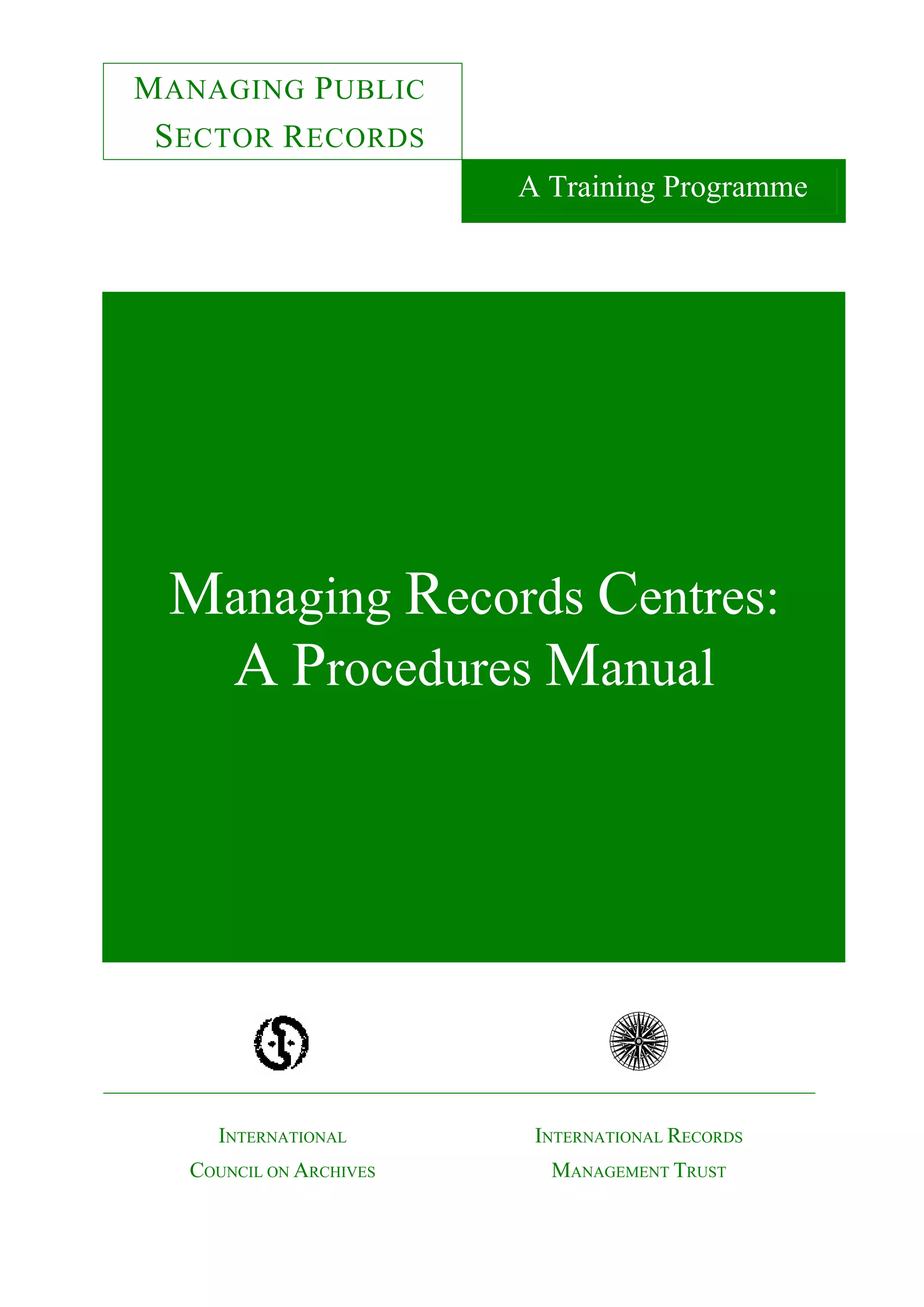 Irmt managing record centers: A procedure manual | PDF