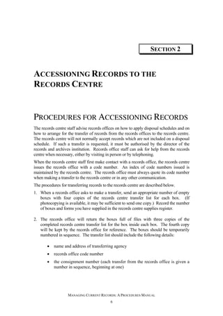 Irmt managing record centers: A procedure manual | PDF