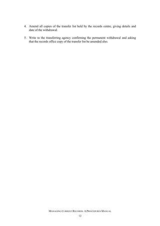 Irmt managing record centers: A procedure manual | PDF
