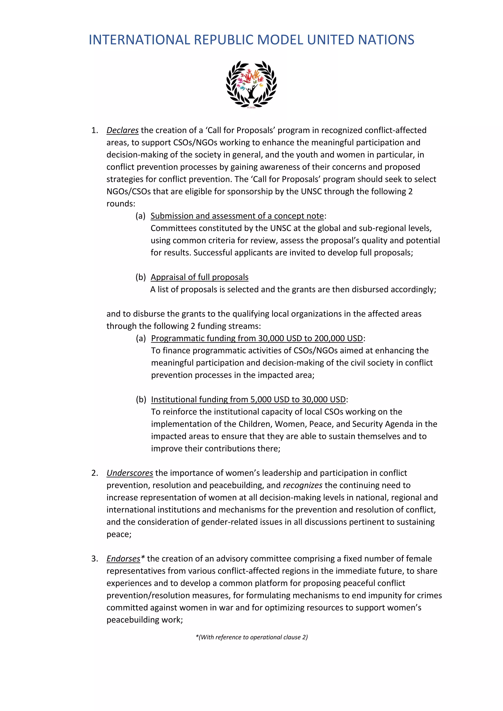 IRMUN UNSC DRAFT RES | PDF