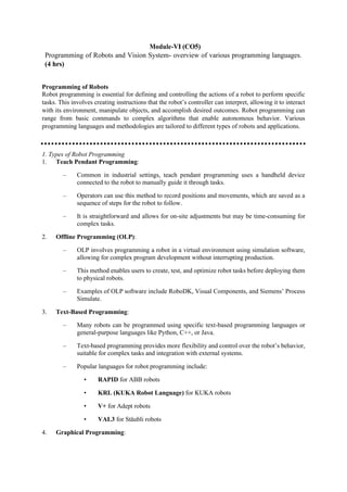 B.Tech 5th Semester Industrial Robotics Notes Module- VI | PDF ...