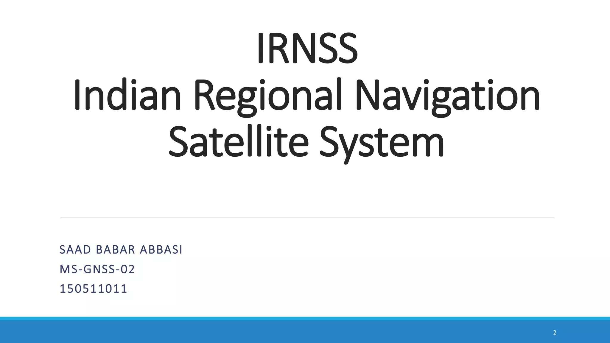 IRNSS ISRO | PPTX
