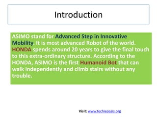 iRobot asimo-humanoid bot | PPT