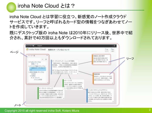 iroha Note Cloud 説明資料 | PPT