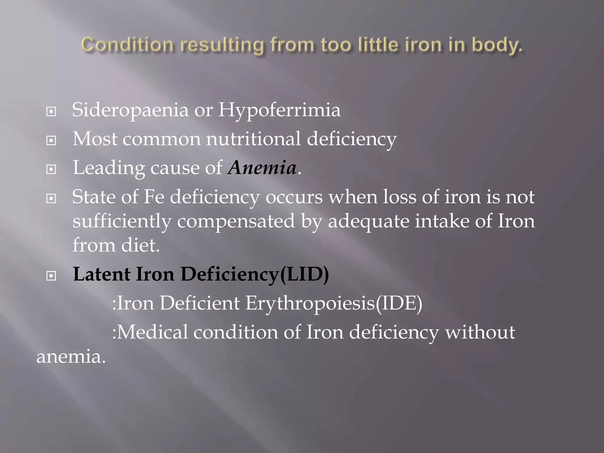 Iron Deficiency Disease | PPTX