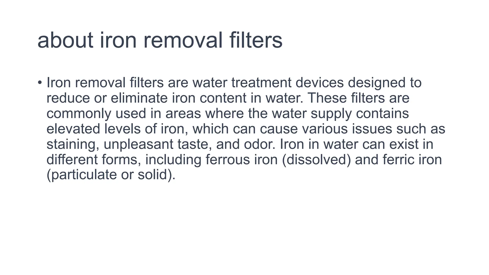 Iron removal Plant in Chennai | PDF