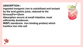 part of micro minerals -iron its uses , sources, defeciency | PPT