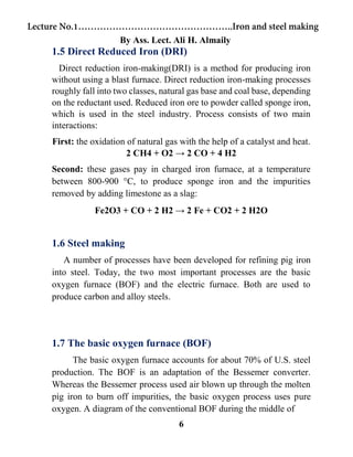 Iron and steel making. lec.1 | PDF