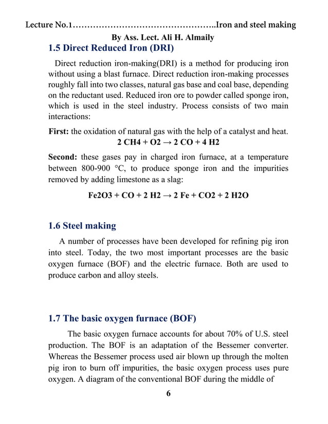 Iron and steel making. lec.1 | PDF