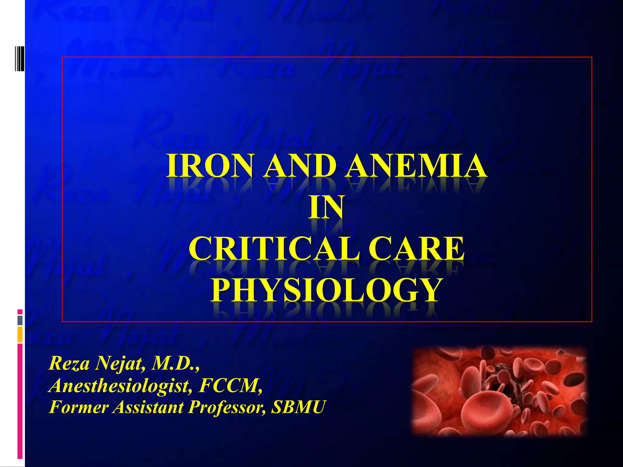 Iron and anemia in CCM | PPT
