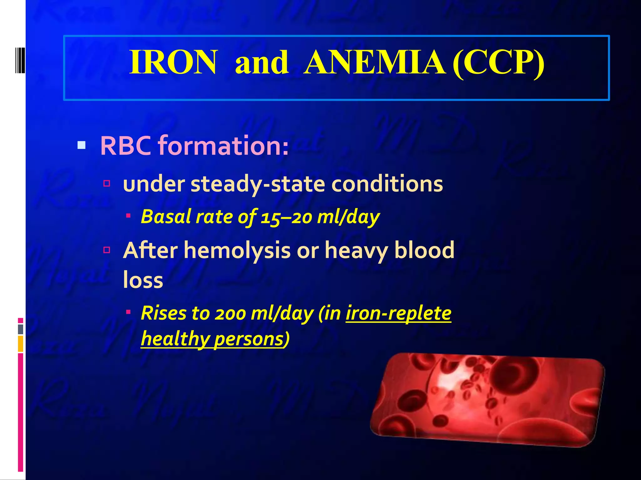 Iron and anemia in CCM | PPT