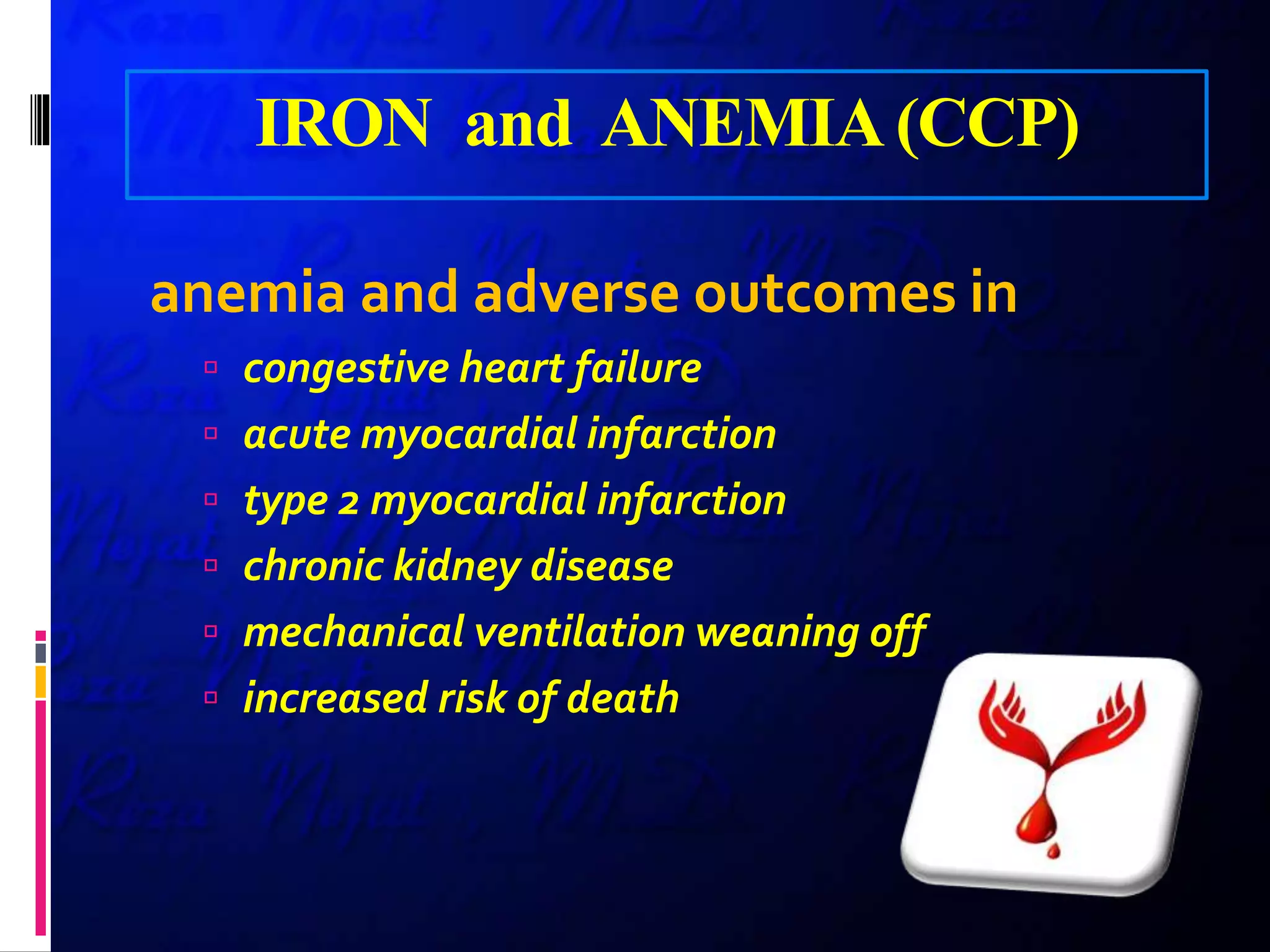 Iron and anemia in CCM | PPT