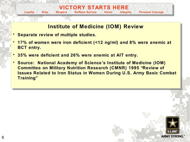 Army BCT Iron and B Vit deficiencies dec 06 | PPT