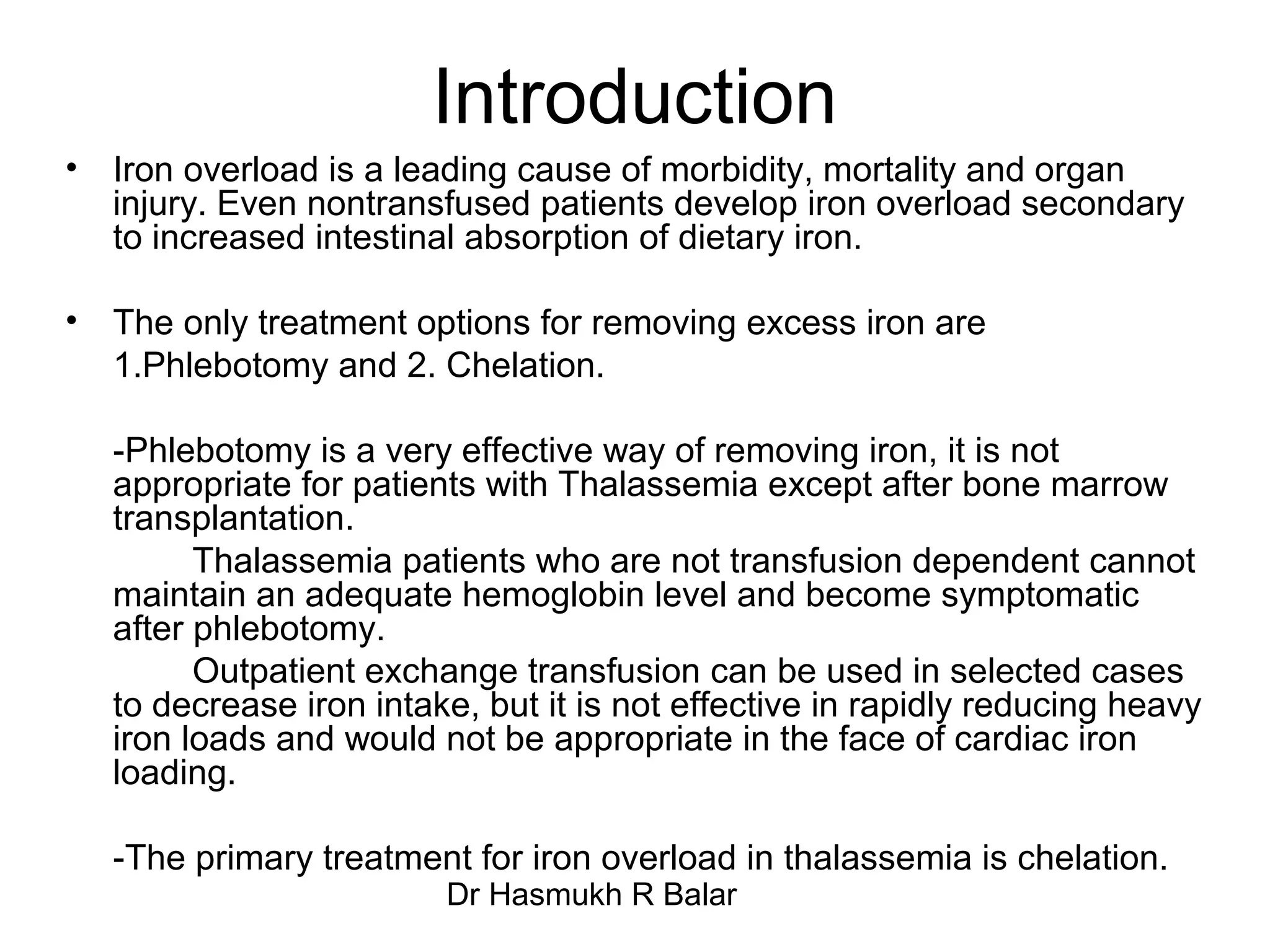 Iron chelation in Beta thalassemia | PPT