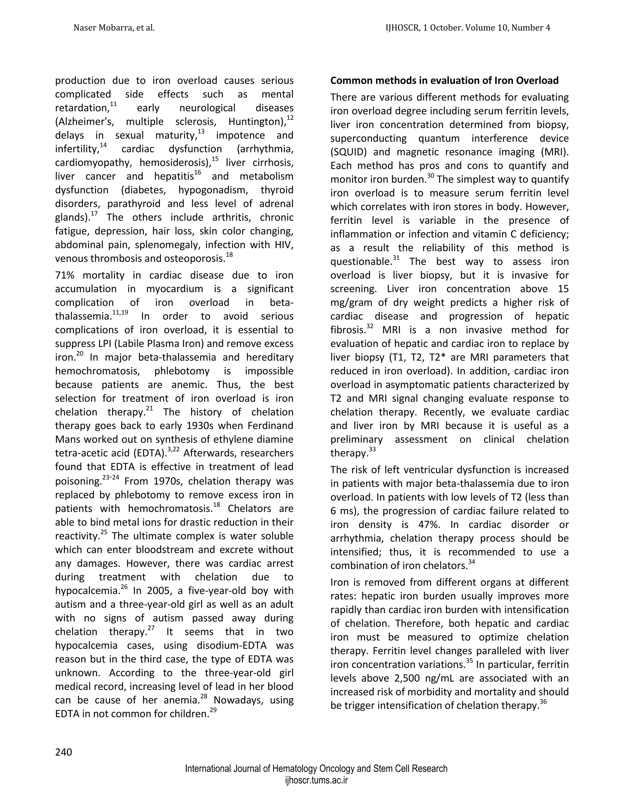 Iron chelators in treatment of iron overload syndromes | PDF