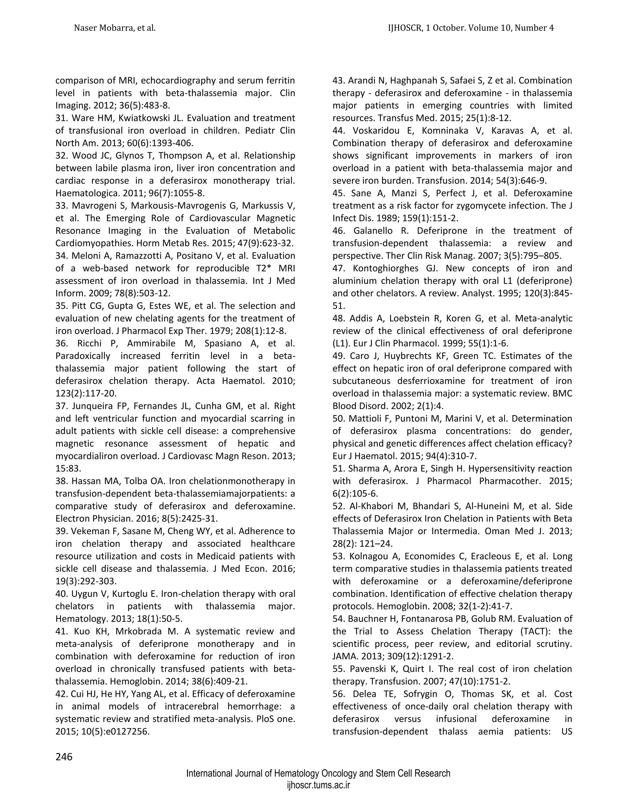 Iron chelators in treatment of iron overload syndromes | PDF