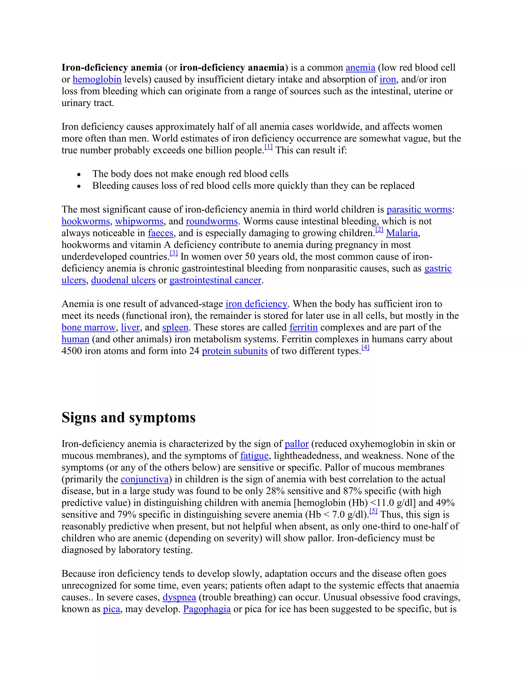 Iron Defeciency Anemia | DOCX