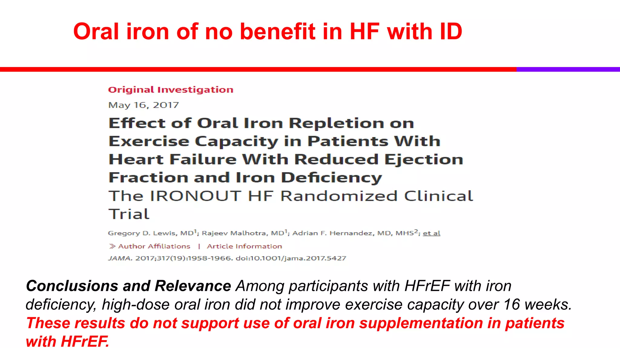 Iron deficiency in Heart Failure - Trial evidence | PPTX