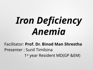 Iron Deficiency Anemia in children: The basic facts | PPT | Blood ...