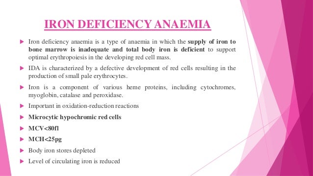 Iron Deficiency Anaemia Pathophysiology