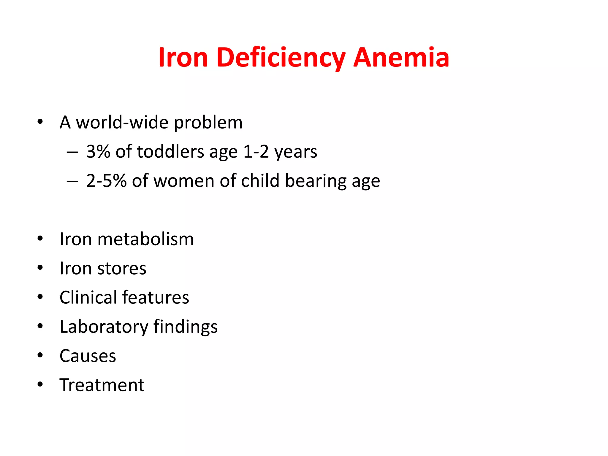 Iron deficiency anaemia (for v year mbbs) | PPTX