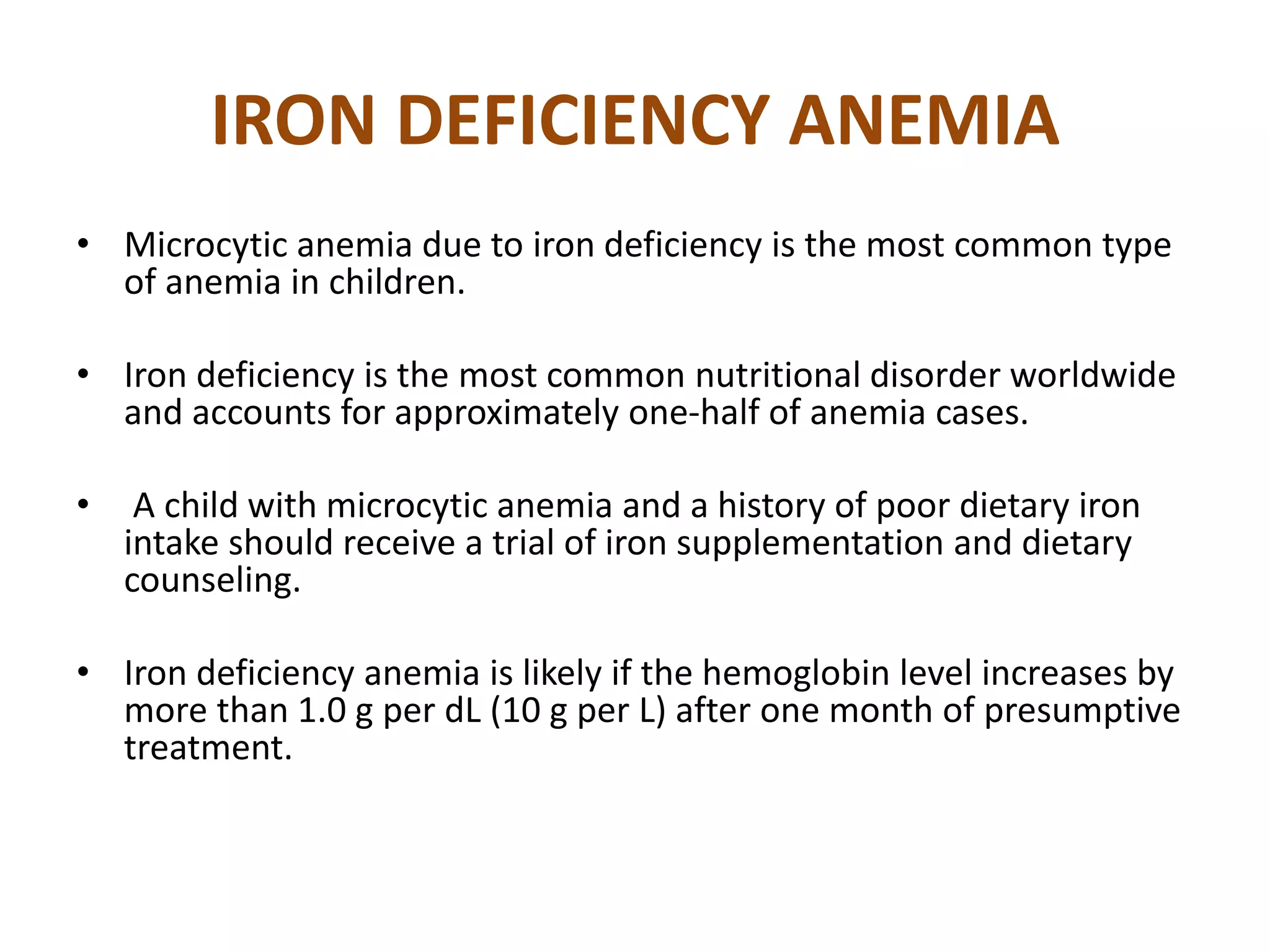 Iron deficiency and other types of anemia in | PPT
