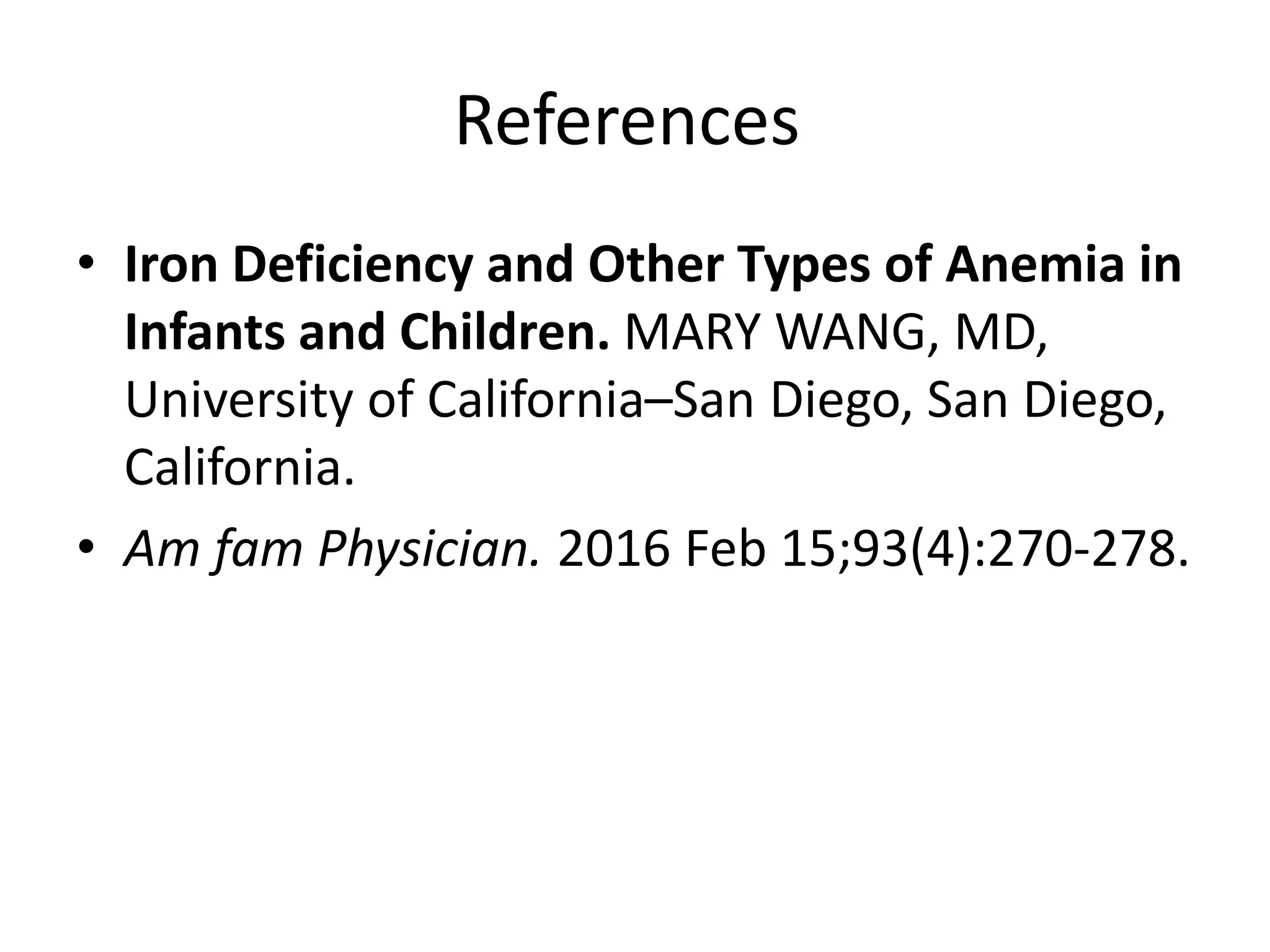 Iron deficiency and other types of anemia in | PPT