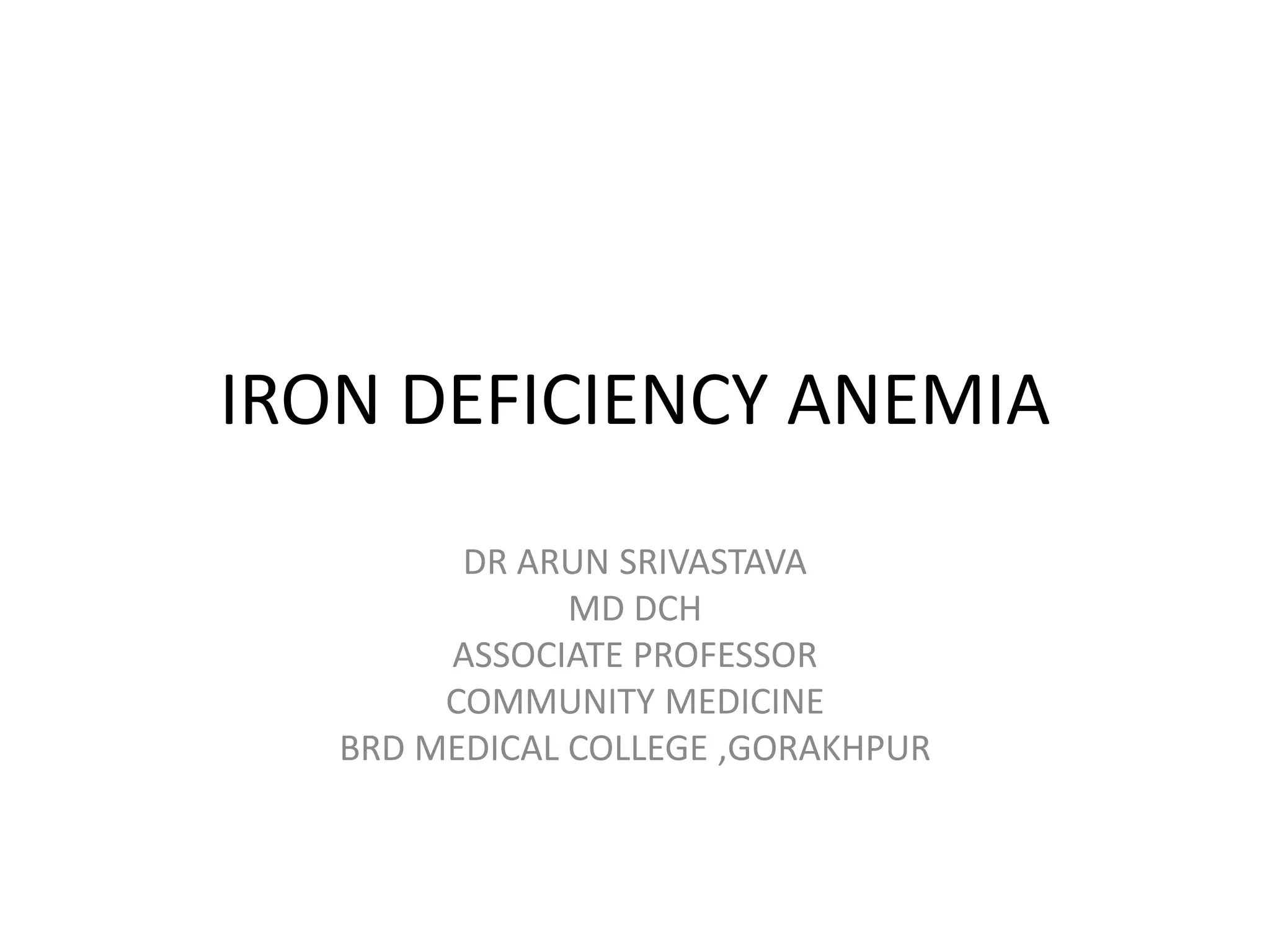 Iron deficiency anemia | PPT