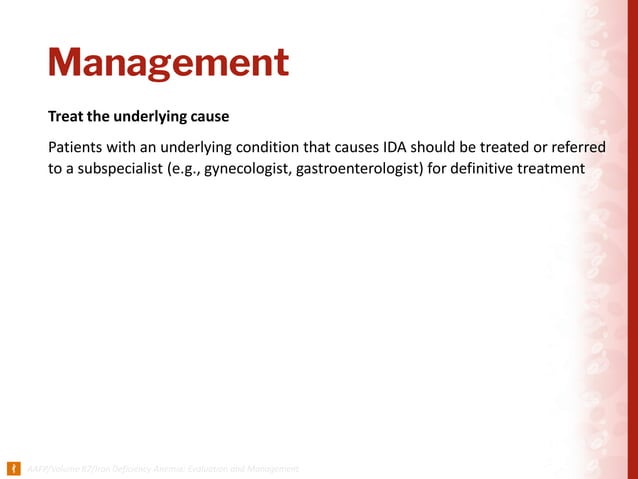 Iron deficiency anemia (IDA) Diagnosis & Management | PPT