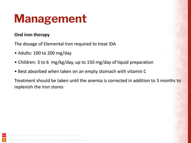 Iron deficiency anemia (IDA) Diagnosis & Management | PPT