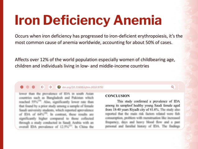 Iron deficiency anemia (IDA) Diagnosis & Management | PPT