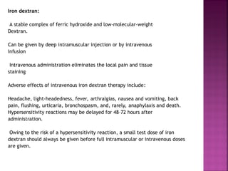 Iron deficiency Anemia and recommended HEMATINICS for management.ppt