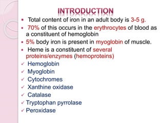 iron and its clinical importance for medical students | PPTX