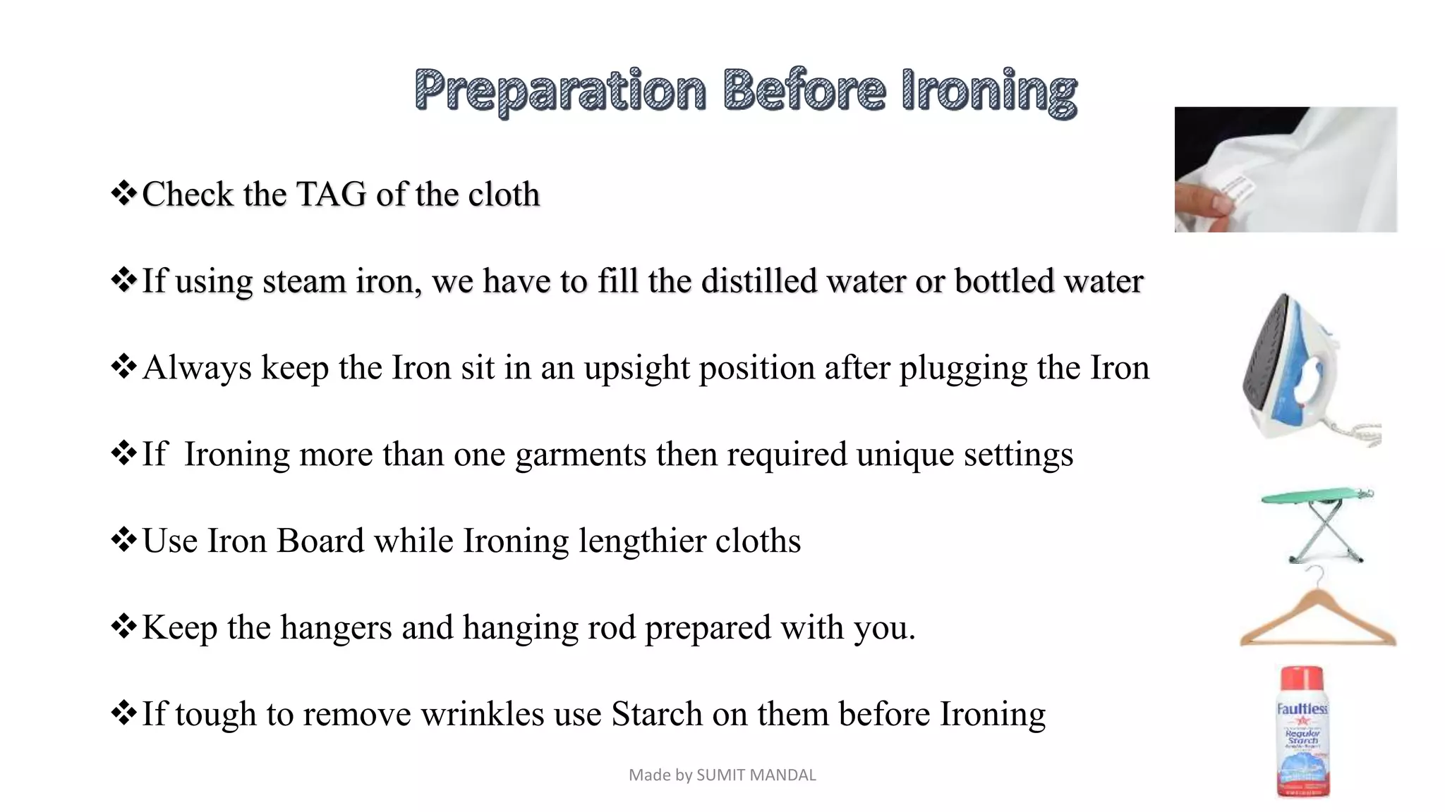 Ironing and Folding Cloths Presentation | PPTX