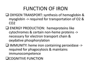Iron in health and disease | PPTX