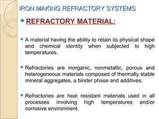 Iron making refractories | PPT