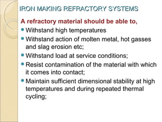 Iron making refractories | PPT
