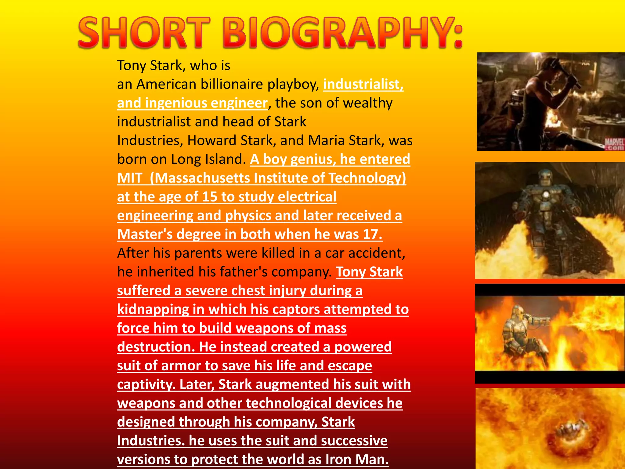 Ironman Tony stark presentation | PPTX