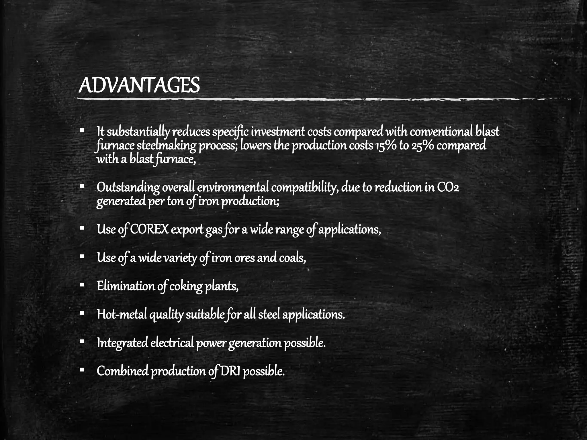 Corex Process - iron Manufacturing Technology | PPTX